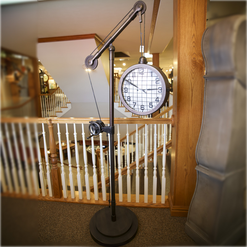 CLEARANCE - 615-092 Pulley Time Floor Clock | Amish Furniture by ...